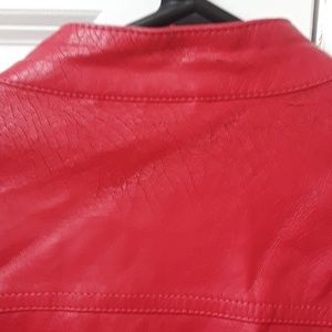 Guess | Jackets & Coats | Guess Red Faux Leather Jacket | Poshmark
